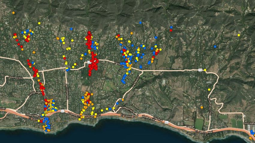 Damage Assessment Map: Montecito Mudflow – NBC Los Angeles