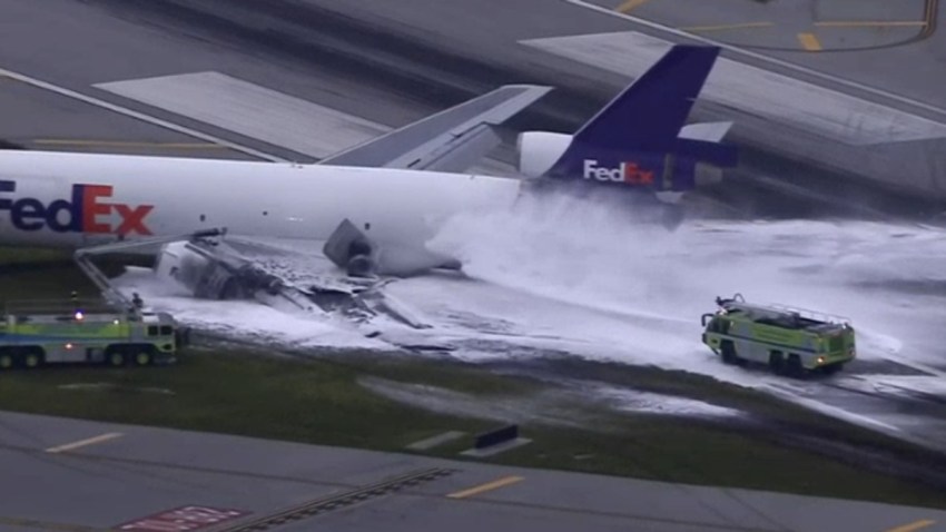 FedEx Plane Catches Fire at Fort Lauderdale Airport – NBC Los Angeles