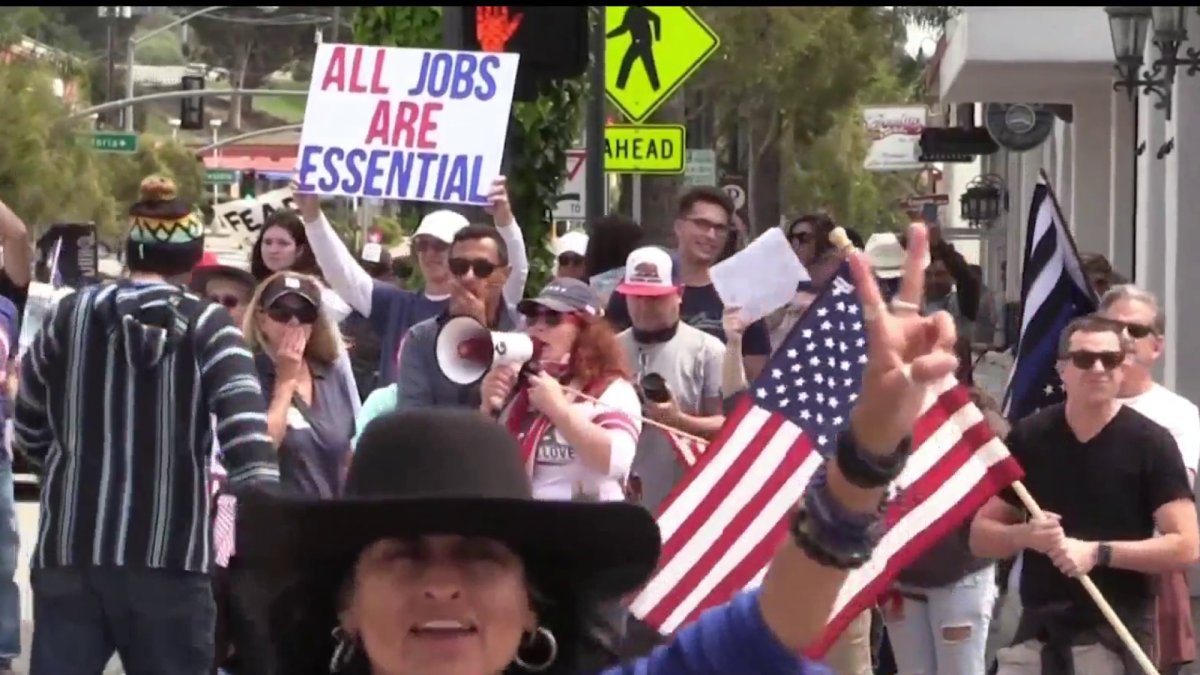 Crowd Gathers in Orange County to Protest Stay at Home Order – NBC Los ...