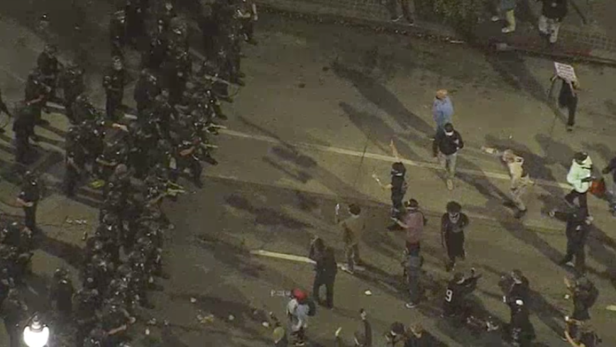 Officer Attacked and 533 Arrested in Downtown LA Protests – NBC Los Angeles