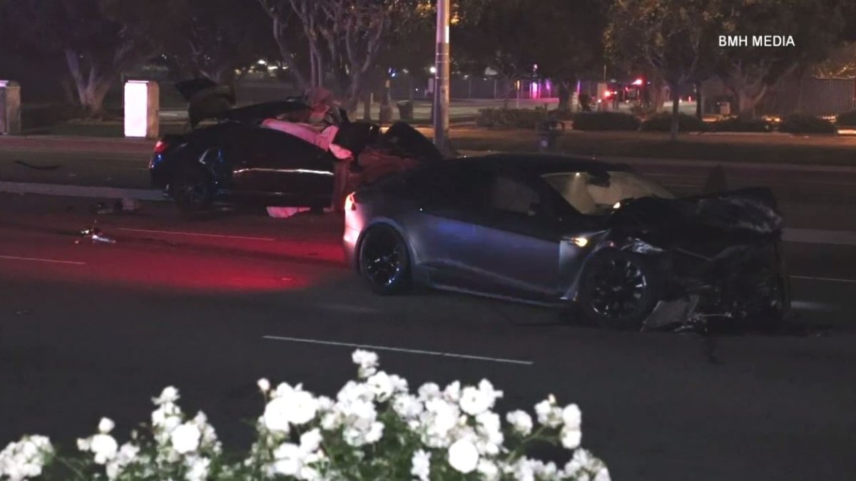 Two Killed, Two Injured When Tesla Hits Honda Civic – NBC Los Angeles