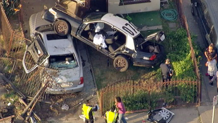 LAPD Squad Car Crashes Into South LA Car, Home – NBC Los Angeles