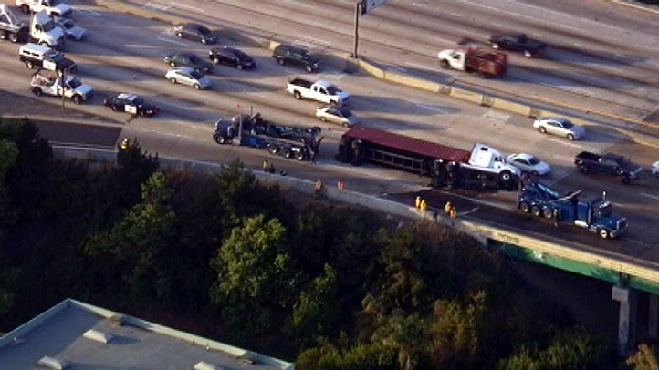 Big Rig Crash Slows Morning Drive On Nb 405 Freeway North In Carson