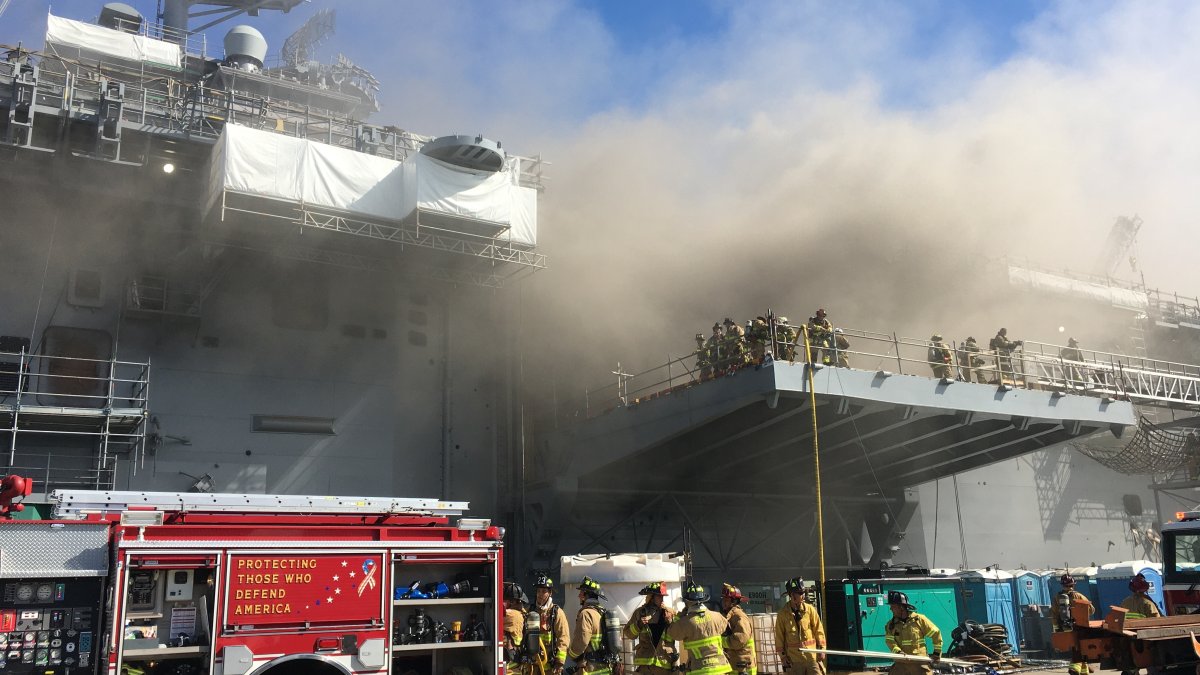 After 4 Days, 2 Explosions, Navy Warship Fire Extinguished – NBC Los ...