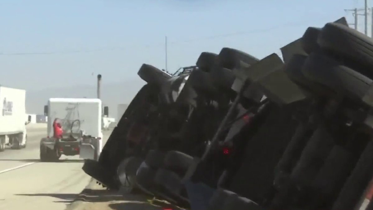 Dangerously High Winds in IE Knock Over Big Rigs, Cause Damage – NBC ...