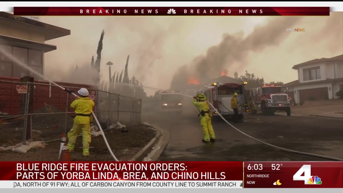 Blue Ridge Fire Spreads Toward Chino Hills – NBC Los Angeles