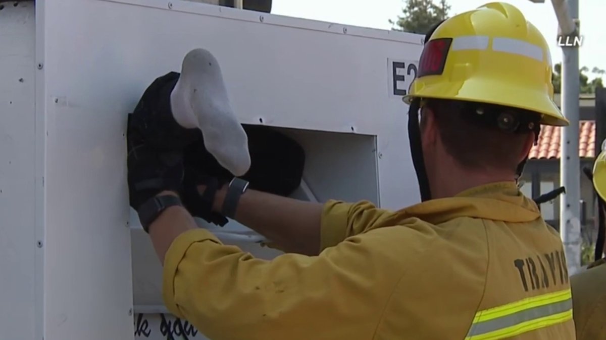 Man Gets Stuck in Red Cross Donation Box – NBC Los Angeles