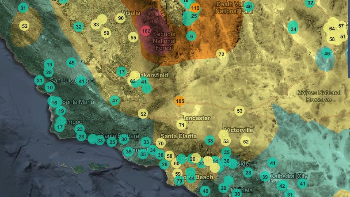 Air Quality Map: Wildfire Smoke Drifts Into SoCal – NBC Los Angeles