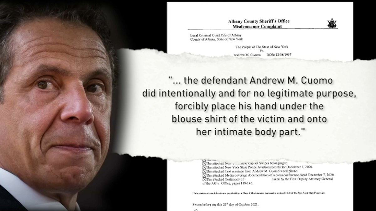 Andrew Cuomo Criminal Charges Filed After Harassment Probe – NBC Los ...