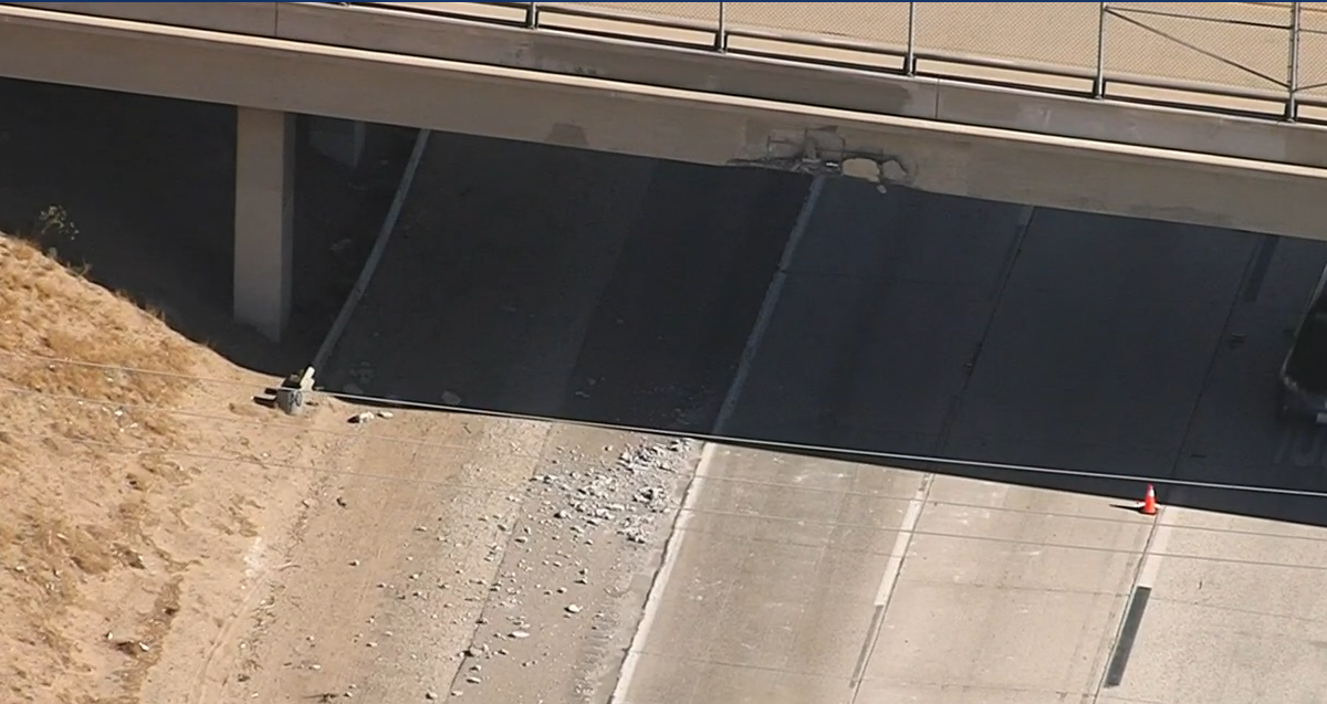 Vehicle Hits Overpass, Damaging Bridge and Closing Freeway Lanes – NBC ...