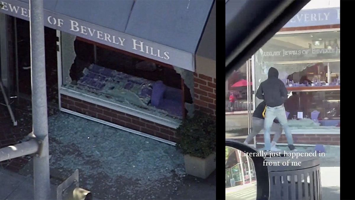 Smash And Grab Robbers Use Sledgehammers On Beverly Hills Store Nbc Los Angeles
