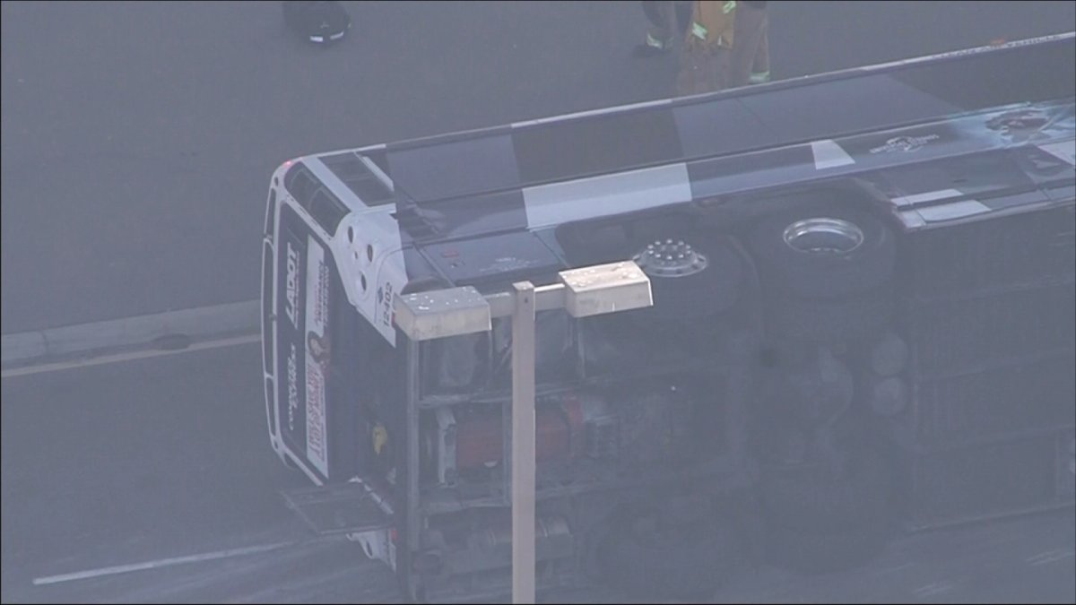 Bus Overturns in Crash Near LAX – NBC Los Angeles