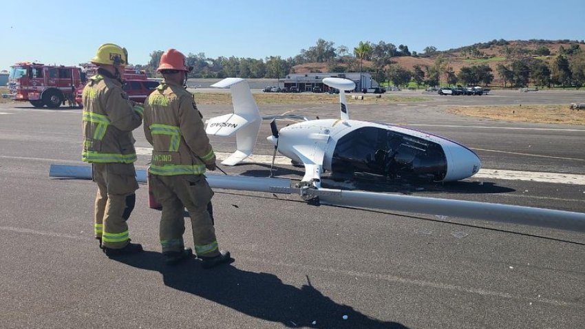 Plane Rolls Over at Brackett Field Airport in La Verne – NBC Los Angeles