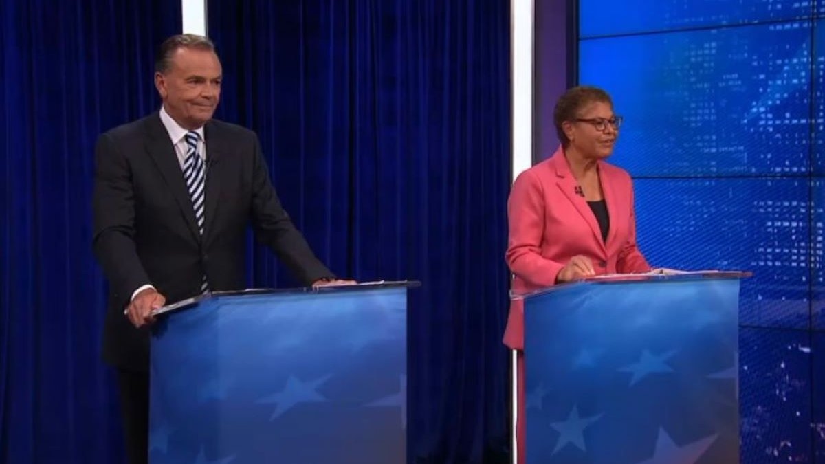 Karen Bass Rick Caruso Face Off In La Mayoral Debate Nbc Los Angeles