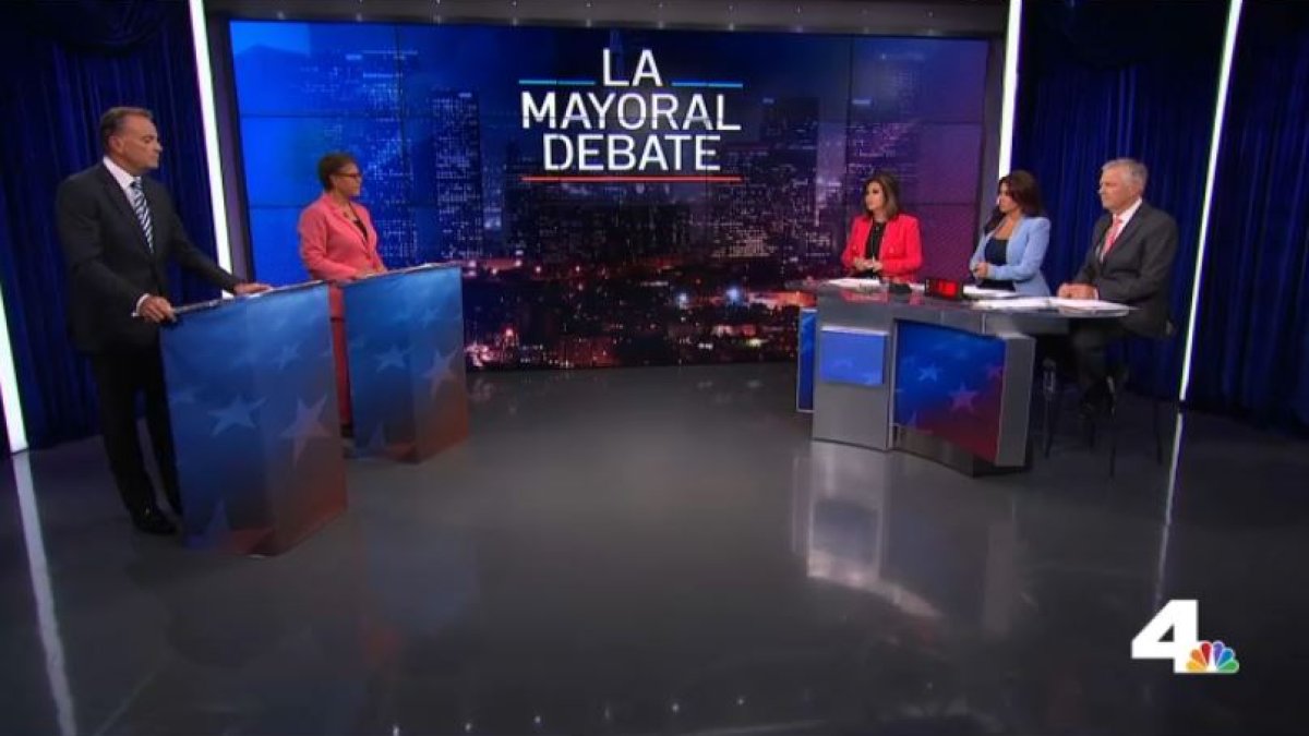 Karen Bass Delivers Opening Statement in LA Mayor Debate – NBC Los Angeles