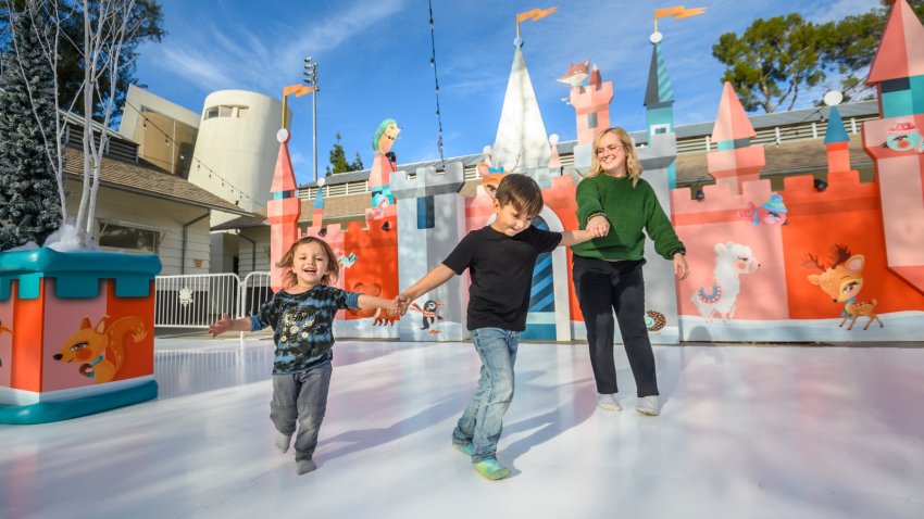 Sock skating, a Kidspace tradition, skips the ice but boasts rink-style fun – NBC Los Angeles