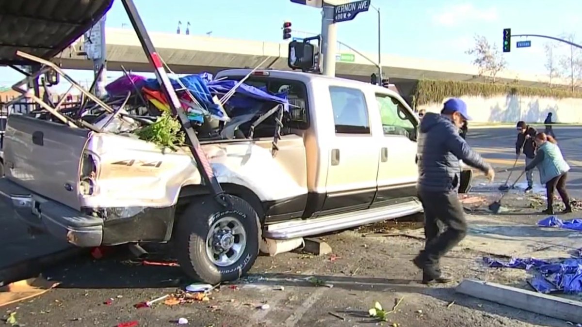 Stolen Vehicle Crashes Into Taco Truck Nearly Missing Bystanders Nearby