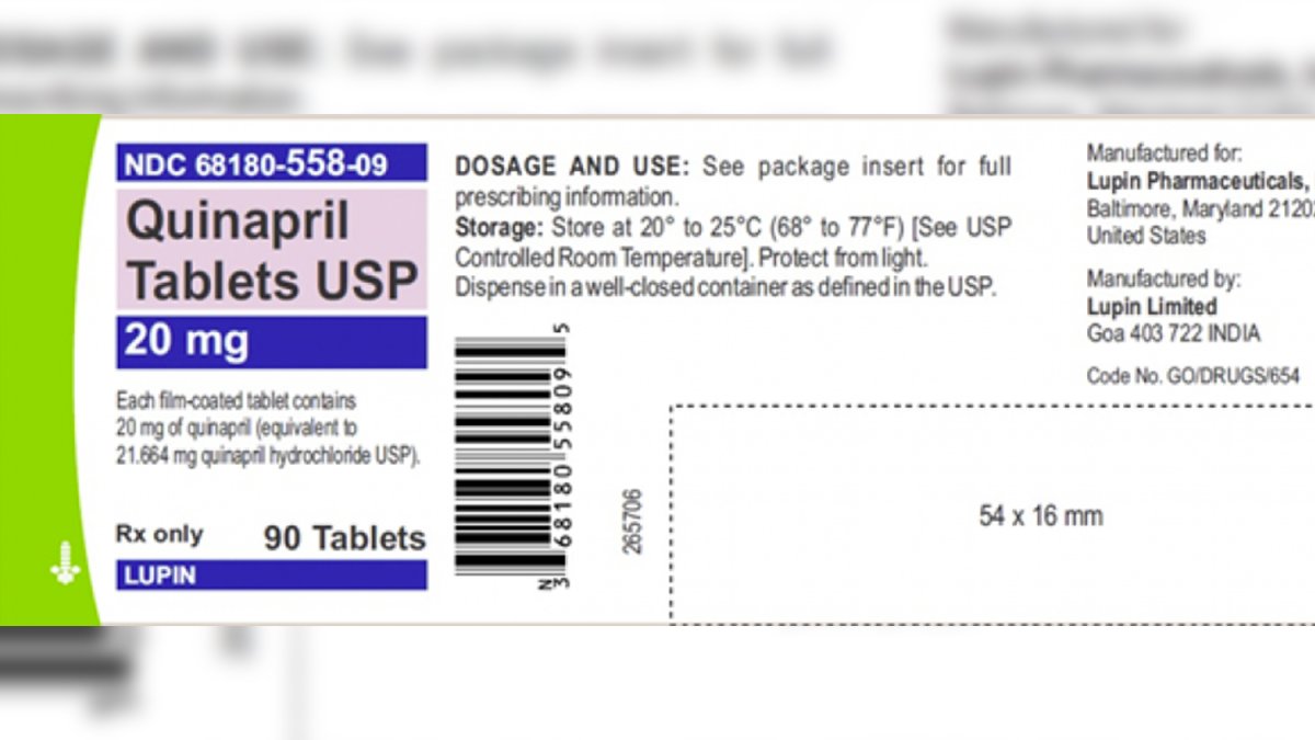Blood Pressure Medication Quinapril Recalled – NBC Los Angeles