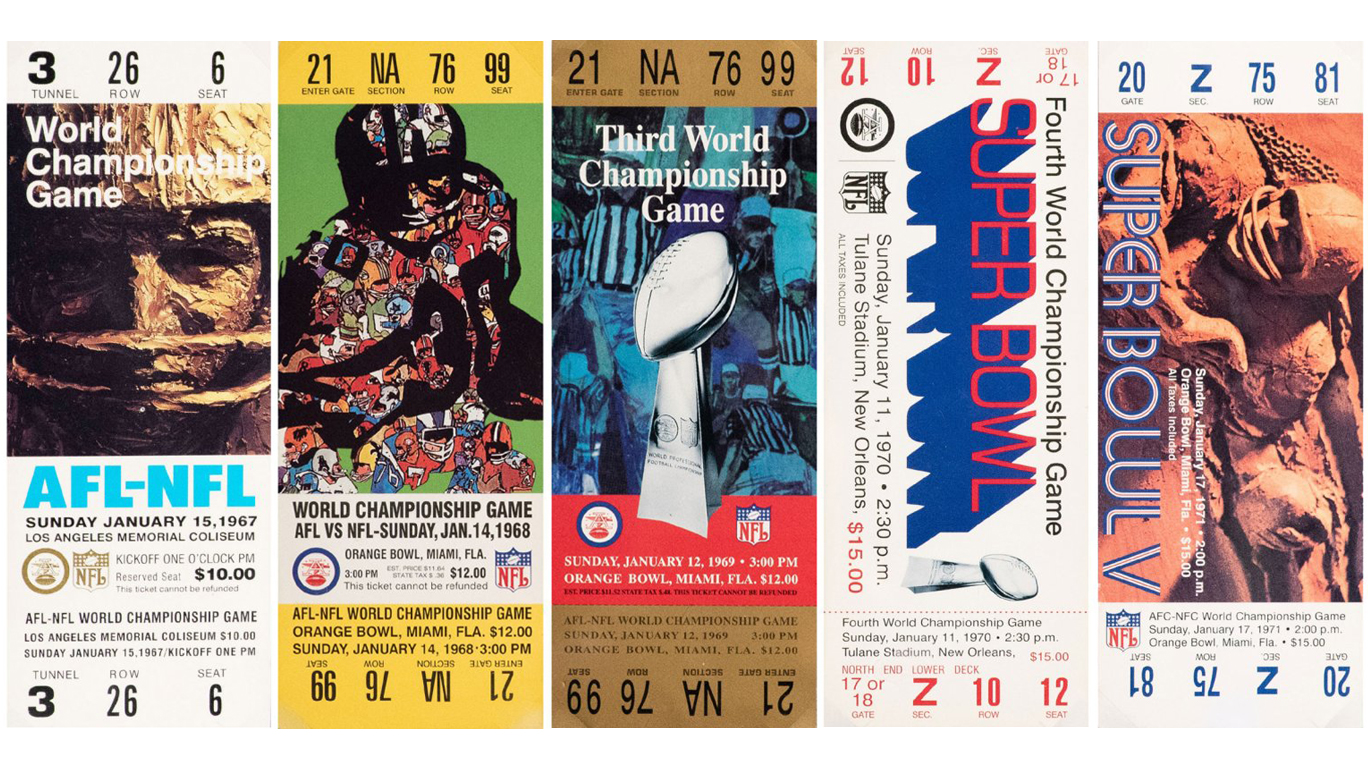 Photos: How Super Bowl Ticket Designs Evolved – NBC Los Angeles