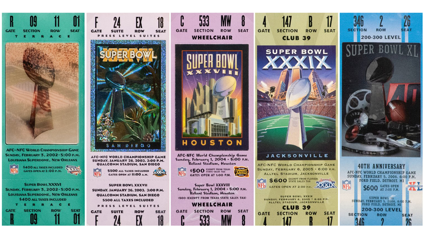 Photos: How Super Bowl Ticket Designs Evolved – NBC Los Angeles