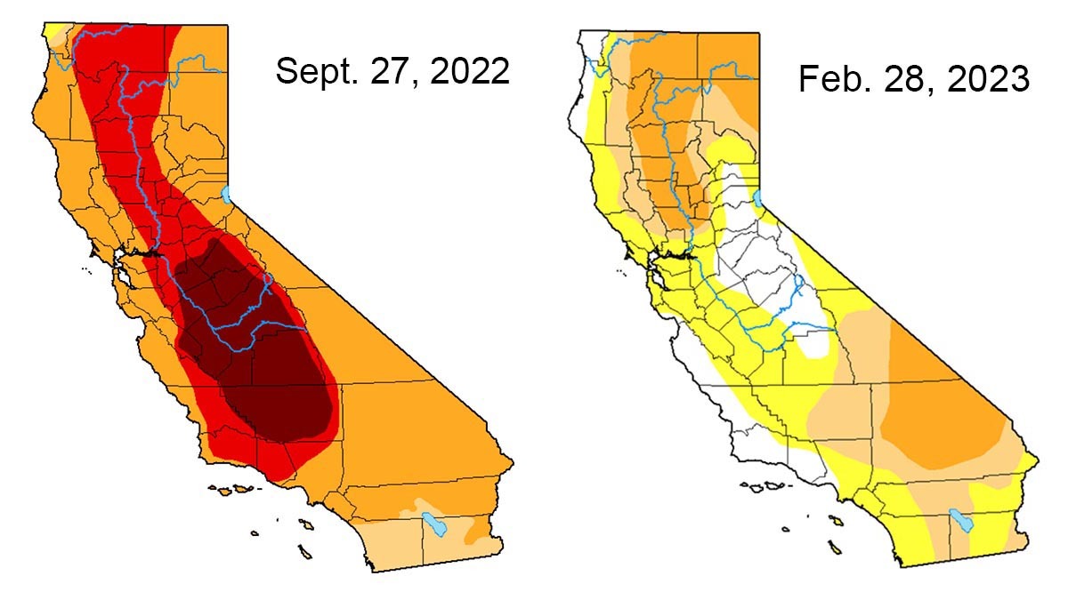 Map: See How California Drought Improved in February – NBC Los Angeles