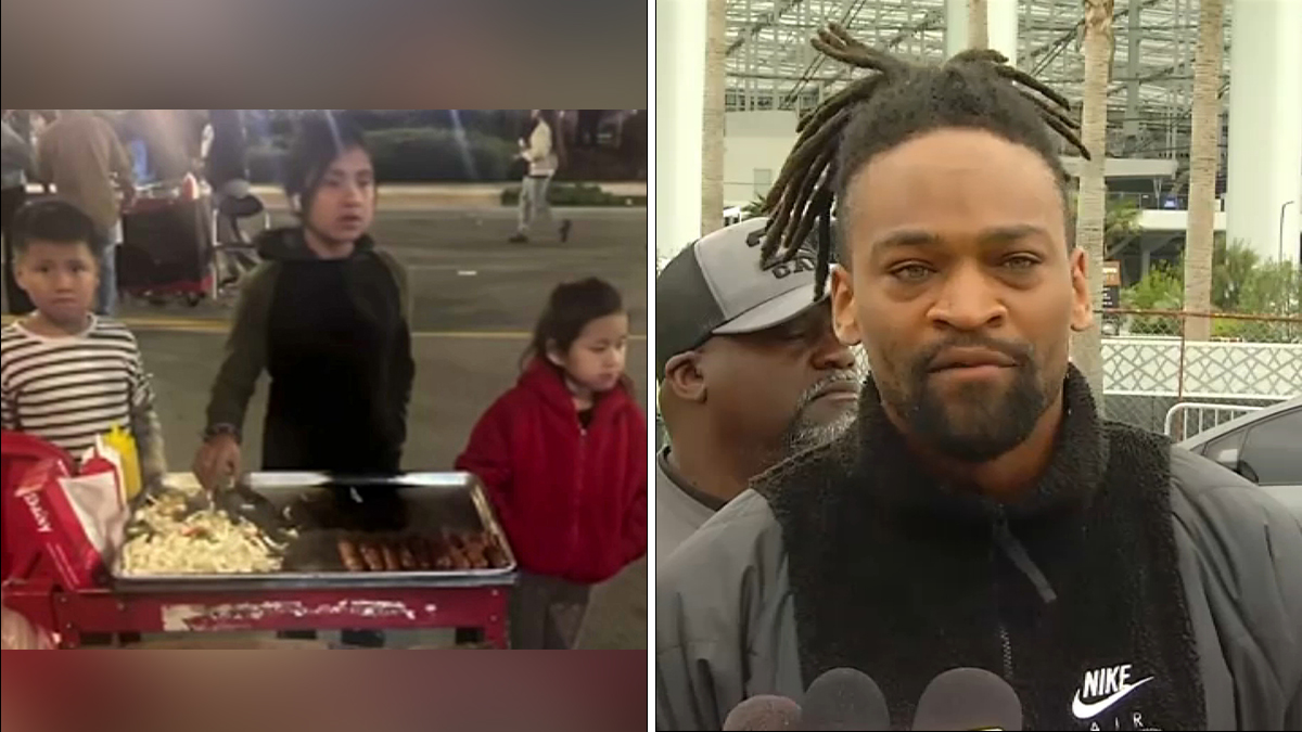 Ex-employee at SoFi Stadium apologizes for flipping family’s food cart ...