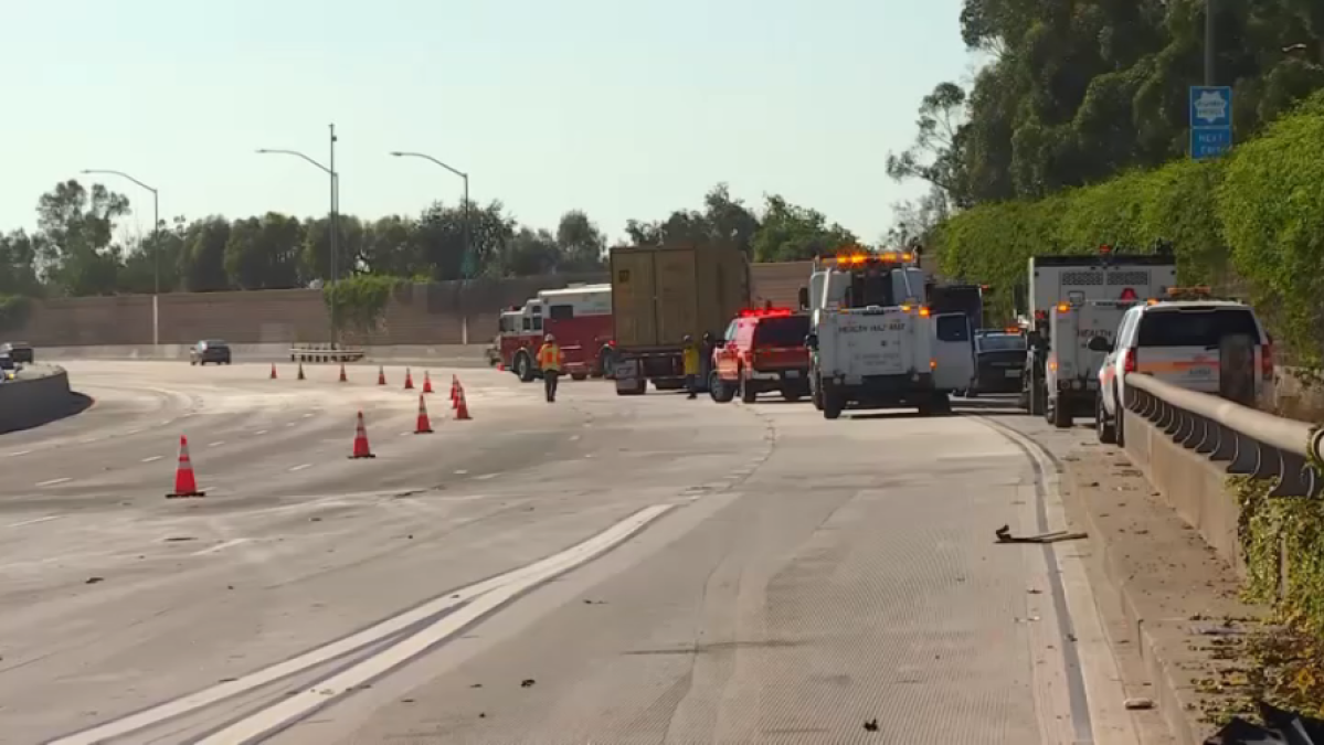 Fuel spill caused by crash closes lanes on WB 60 in East LA – NBC Los ...
