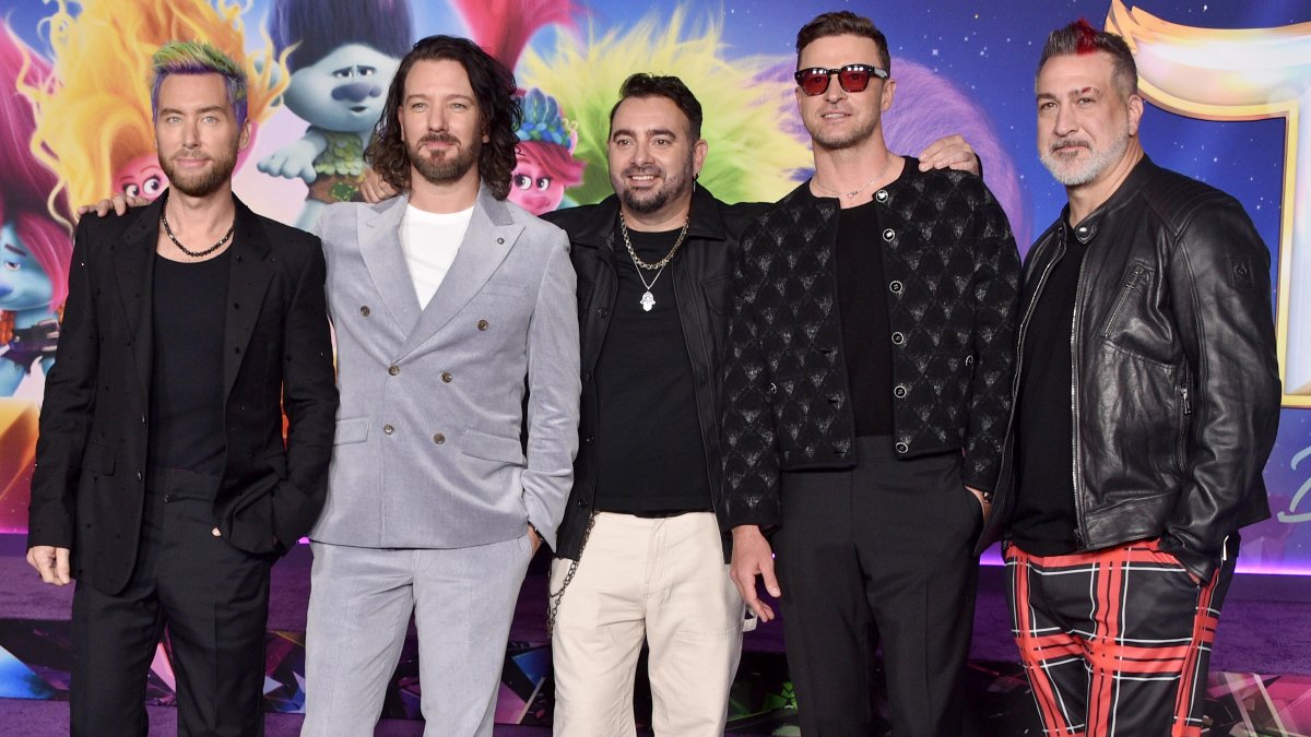 Justin Timberlake attends ‘Trolls’ premiere with ‘N Sync, Jessica Biel ...