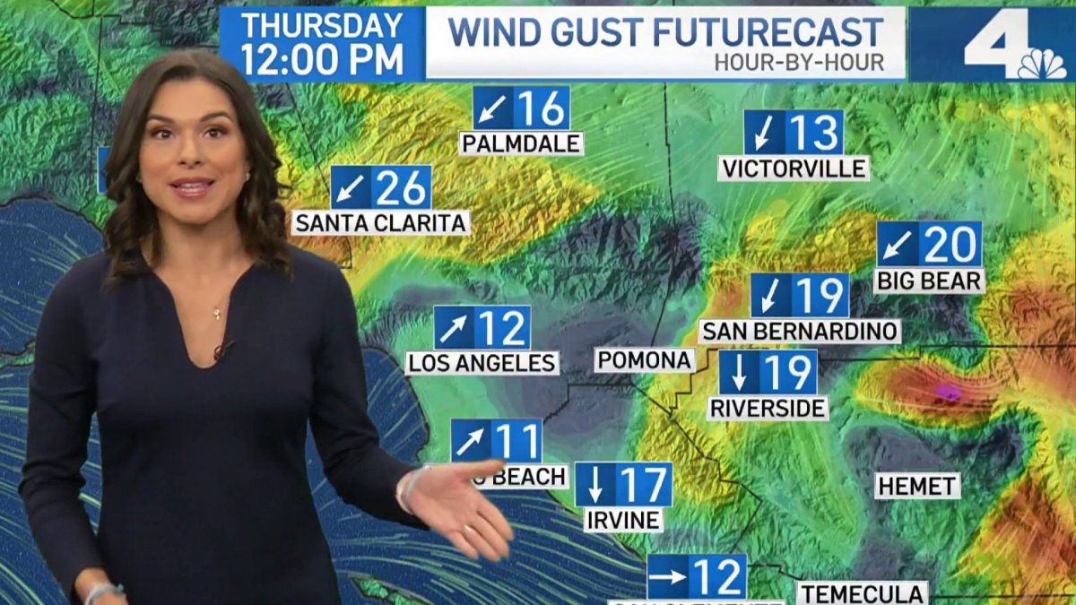 First Alert Forecast: Expect sunshine with gusty winds – NBC Los Angeles