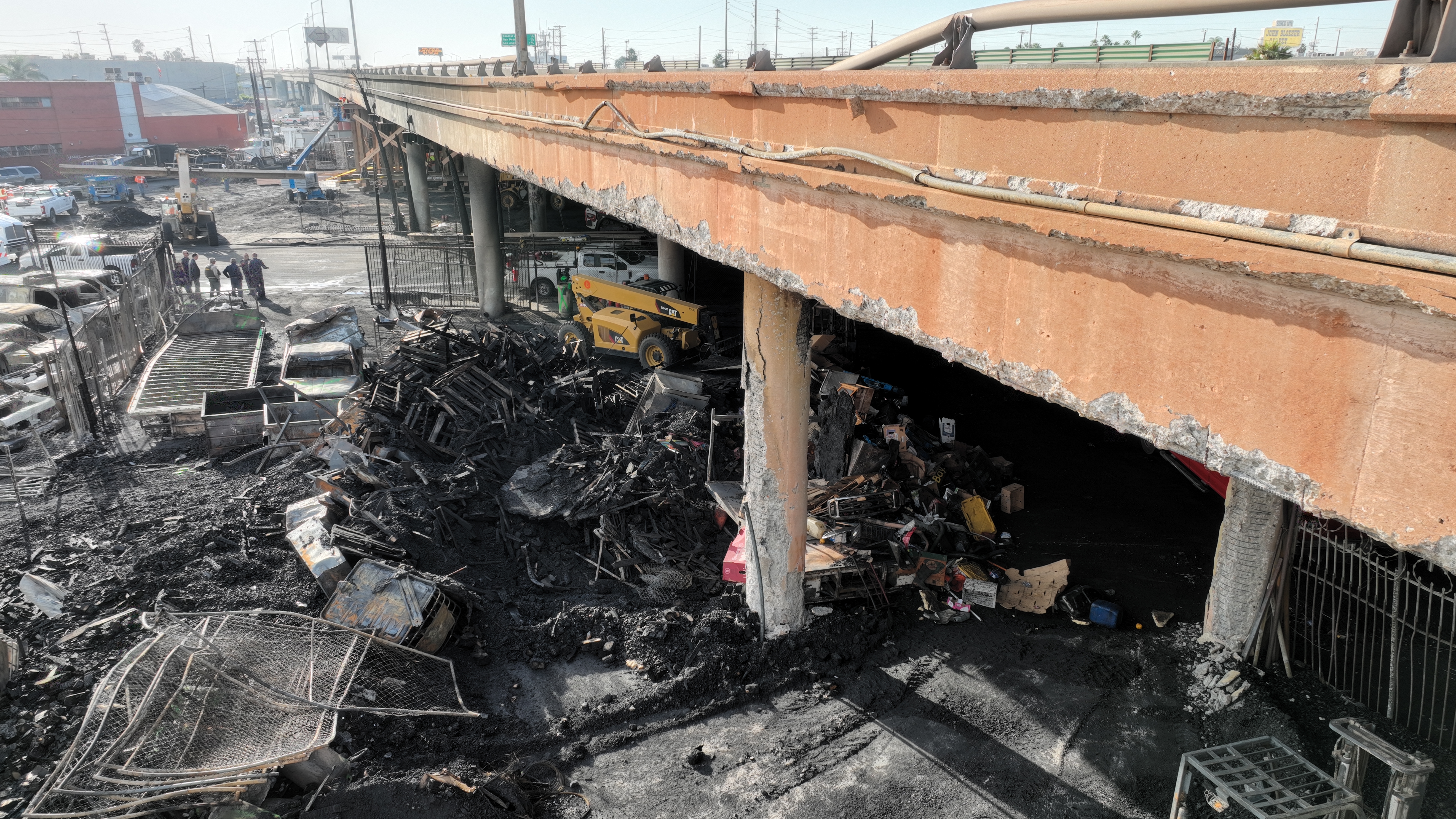 Photos show aftermath of 10 Freeway fire in downtown LA – NBC Los Angeles