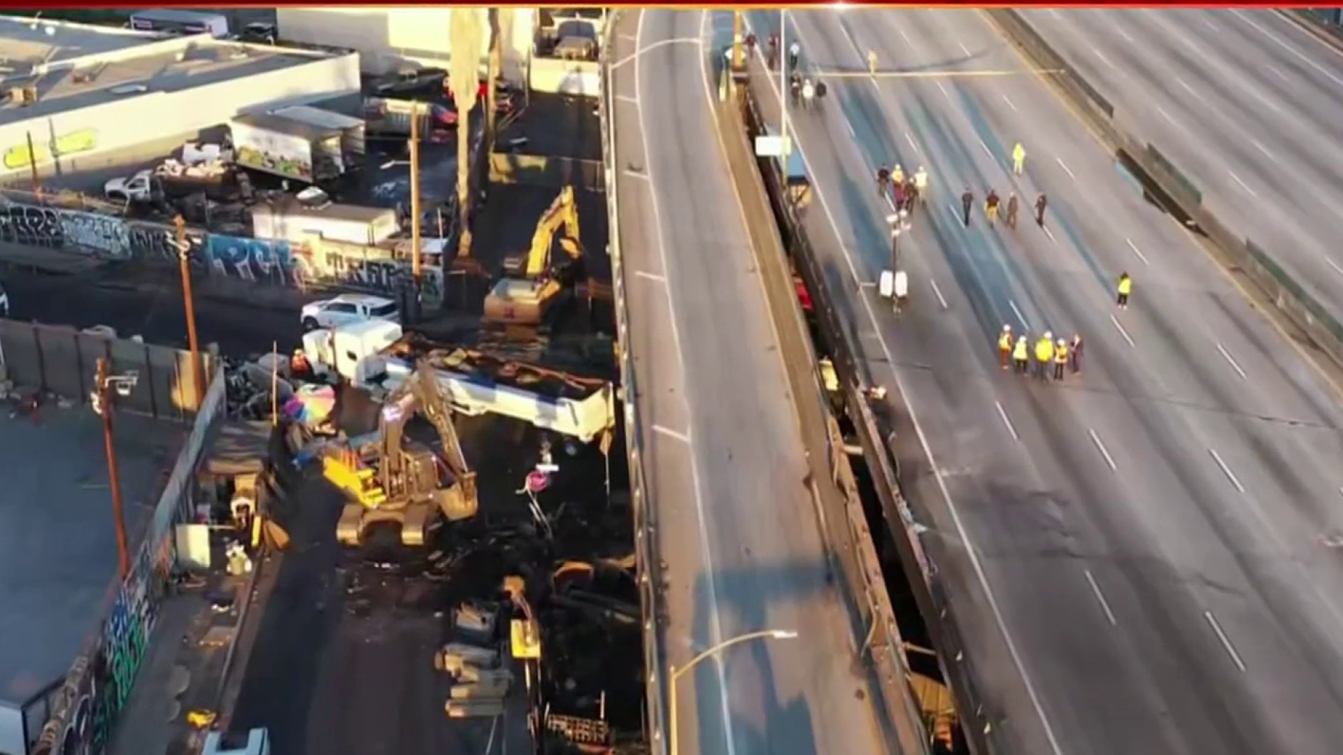 Photos show aftermath of 10 Freeway fire in downtown LA – NBC Los Angeles