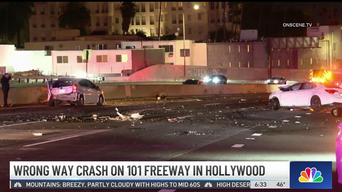1 hospitalized in wrong-way crash on 101 Freeway in Hollywood – NBC Los ...