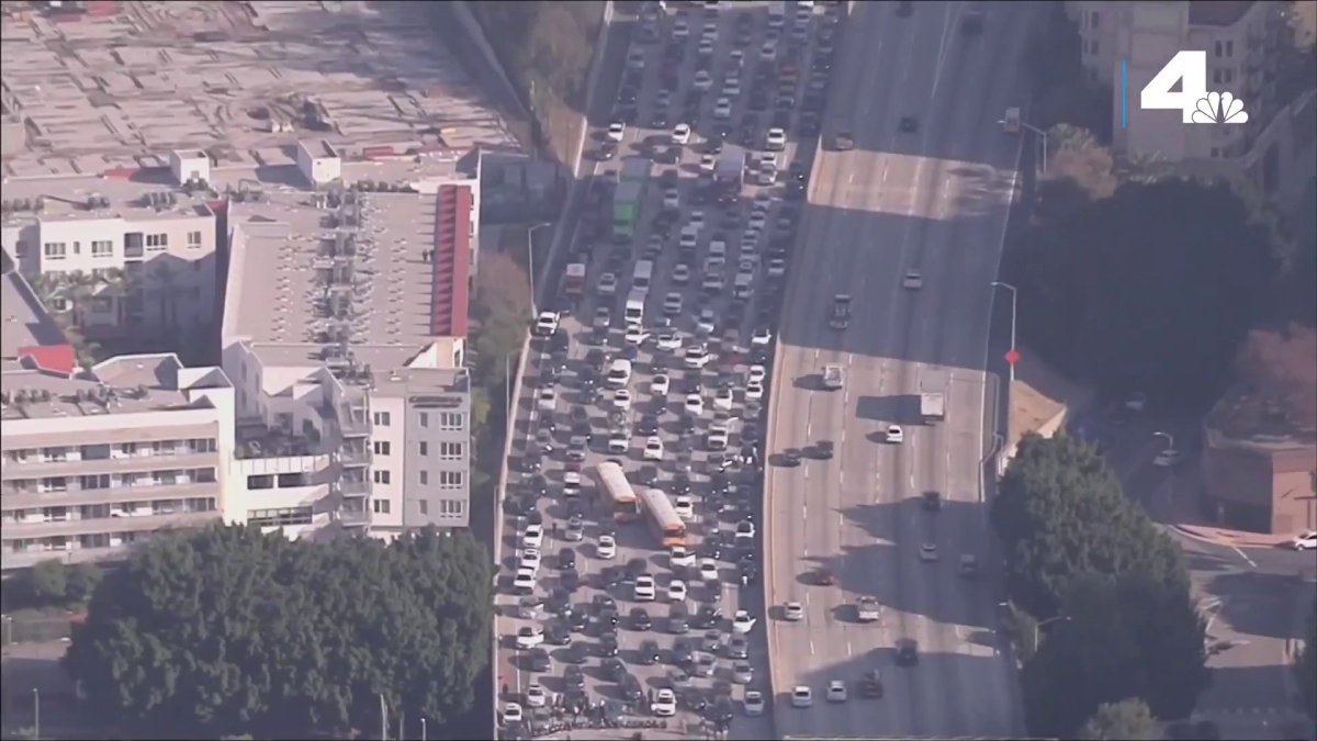 Protest Shuts Down 110 Freeway In Downtown La Nbc Los Angeles