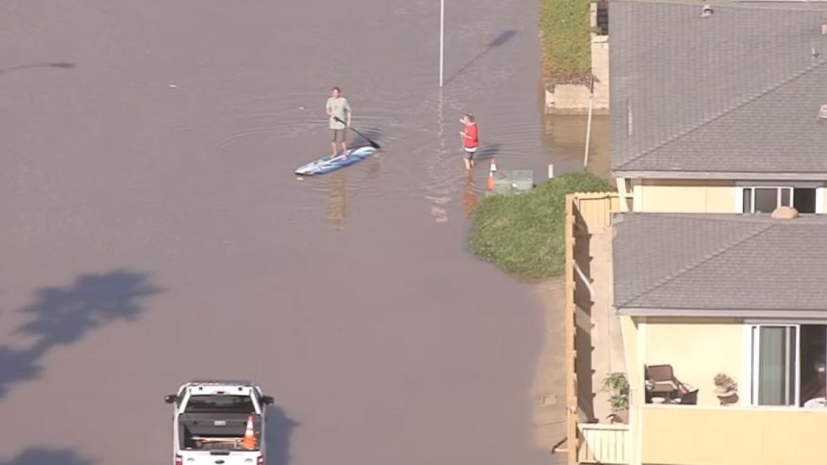 Watch: Man paddleboards in flooded Oxnard streets – NBC Los Angeles