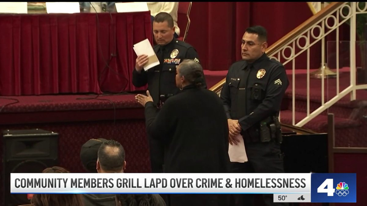 Community express concerns to LAPD 77th Street Division Members – NBC ...