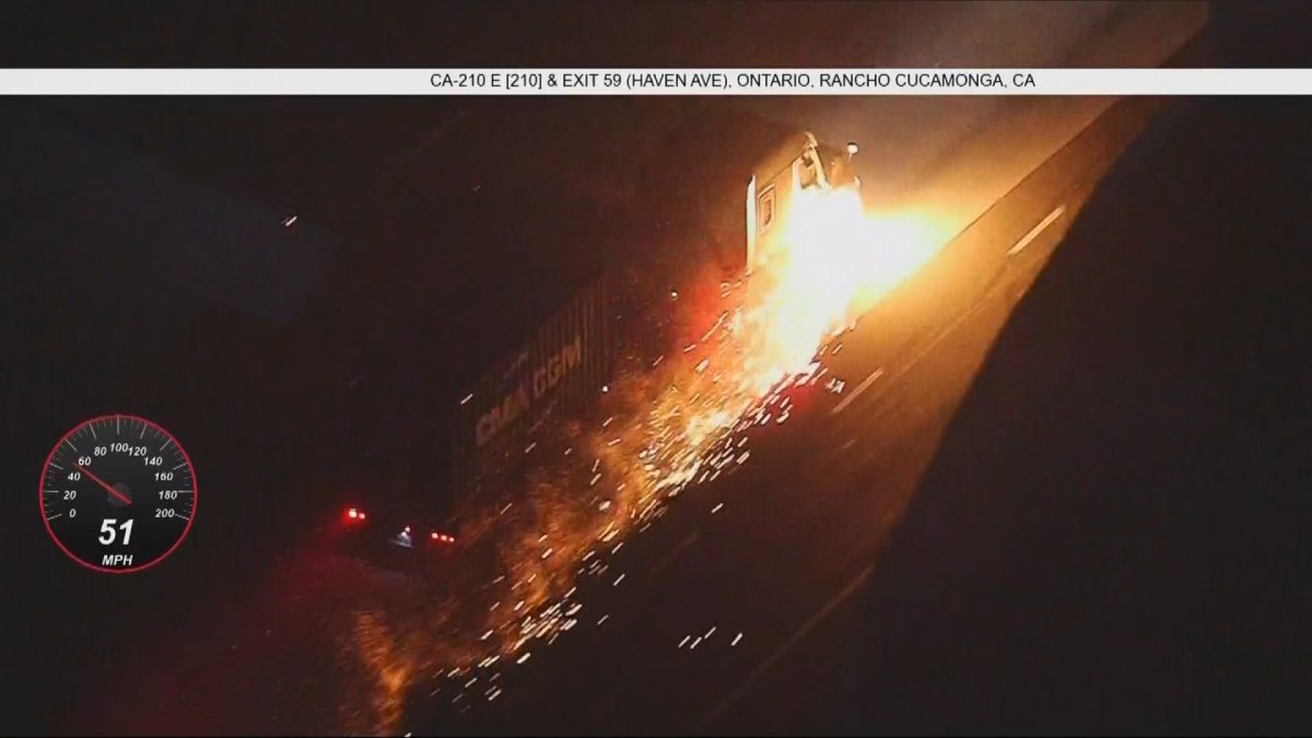 Pursuit comes to fiery end in Rancho Cucamonga – NBC Los Angeles