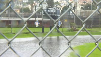 Heavy rain floods El Segundo baseball field – NBC Los Angeles