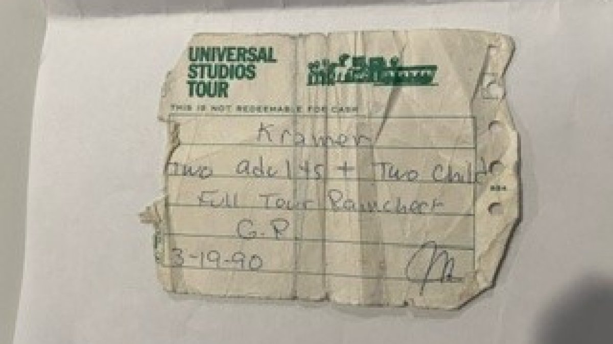 Universal Studios honoring hand-written voucher from 3 decades ago ...