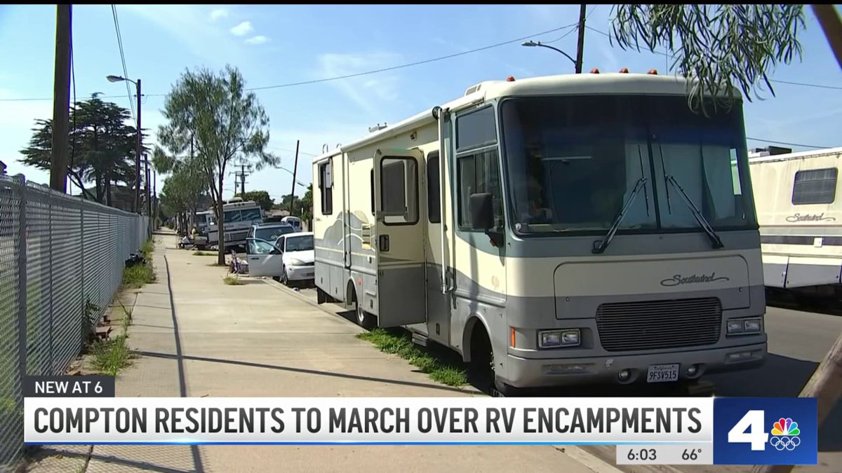Church-led march sounds alarm over RV encampments in Compton – NBC Los ...