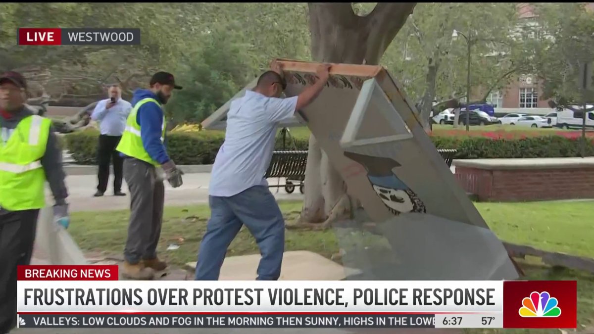 Protesters’ barricades come down at UCLA after a violent night – NBC ...