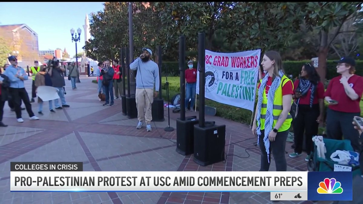 Pro-Palestinian protest at USC amid commencement preps – NBC Los Angeles