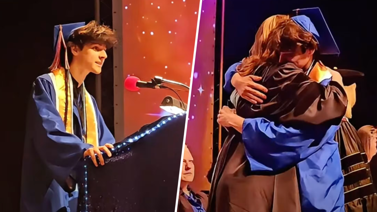 High school graduate delivers speech after father’s funeral – NBC Los ...