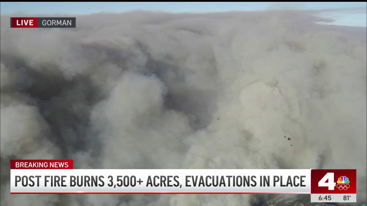 Gorman-area fire burns at least 3,500 acres – NBC Los Angeles