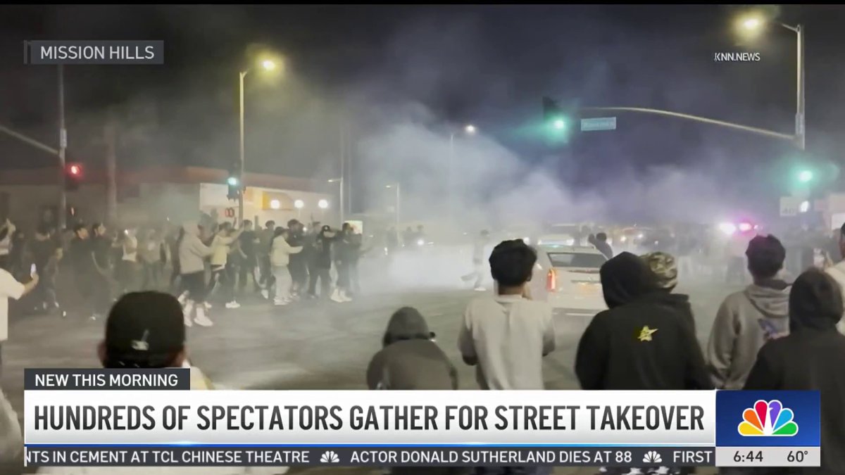 Hundreds gather to watch Mission Hills street takeover – NBC Los Angeles