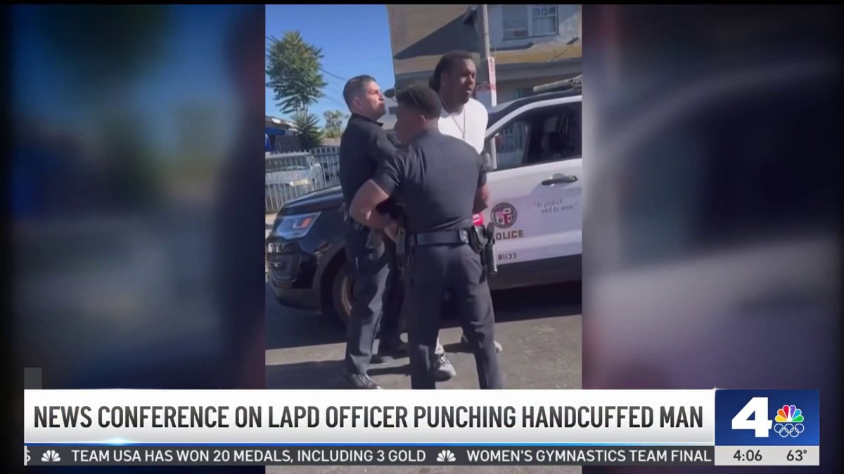 News conference on LAPD officer punching handcuffed man – NBC Los Angeles