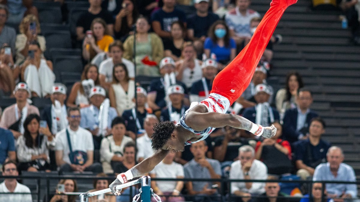 Frederick Richard goes big on the high bar – NBC Los Angeles