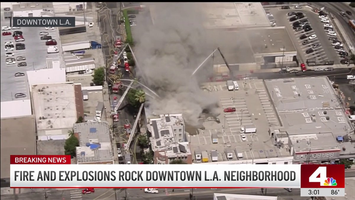 Fire and explosions reported at downtown LA building – NBC Los Angeles