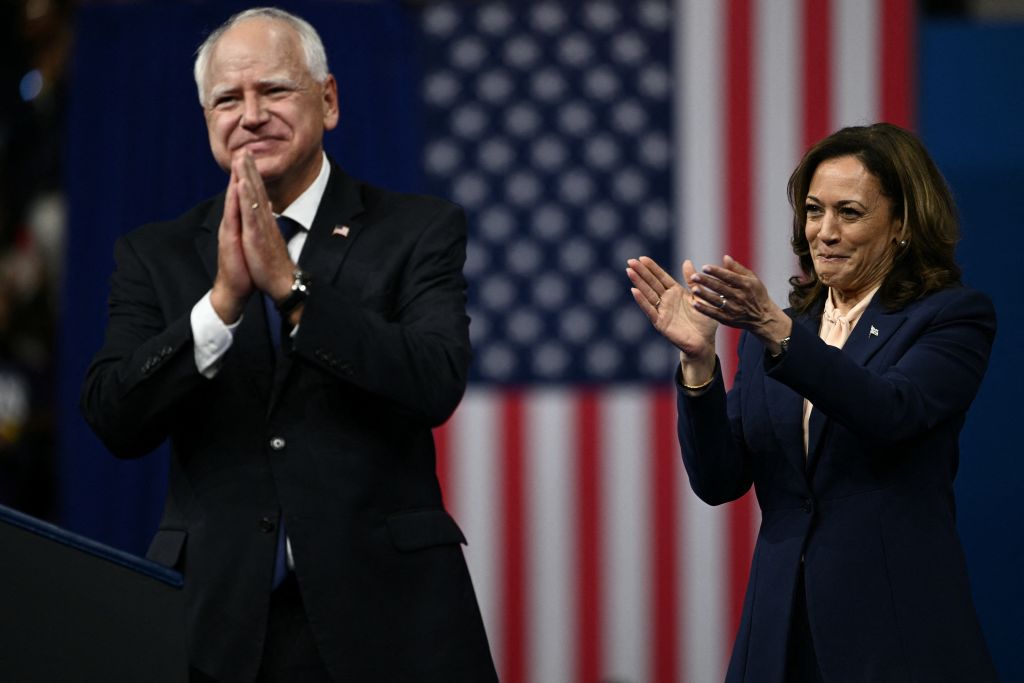 Kamala Harris and her running mate Tim Walz attend first rally together ...