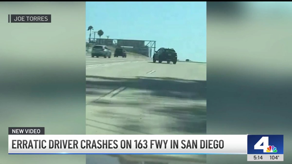 Erratic driver crashes on San Diego freeway – NBC Los Angeles