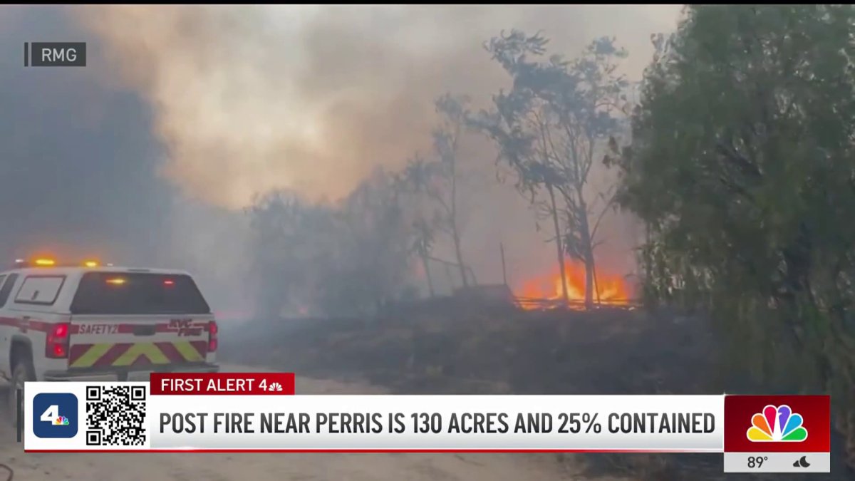 Post Fire burns 130 acres near Perris – NBC Los Angeles